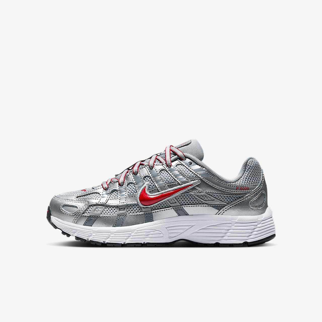 Nike P-6000 GS Metallic Silver Gym Red HV5064-002 | More Sneakers