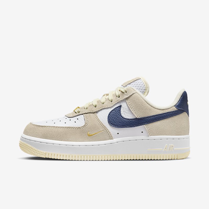 Womens Nike Air Force 1 07 Coconut Milk Buff Gold Midnight Navy FV6332 ...